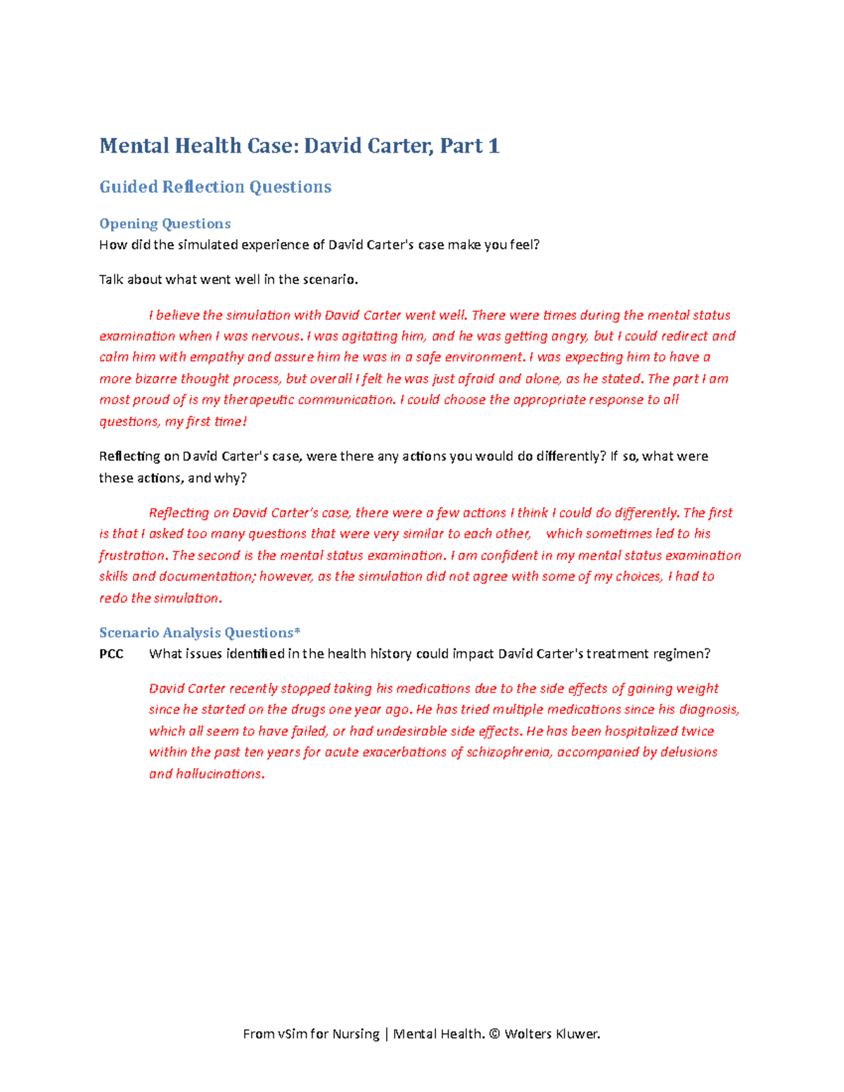 Mental Health David Carter Part 1 Grq Mental Health Case David