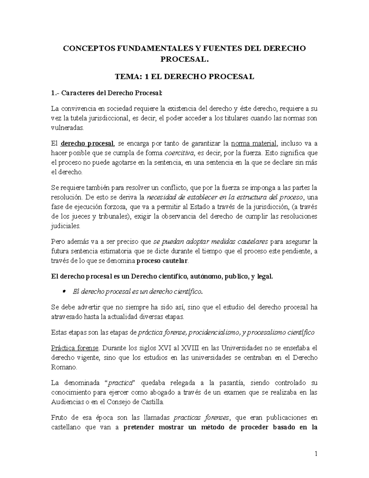 Tema 1 Apuntes 1 Conceptos Fundamentales Y Fuentes Del Derecho