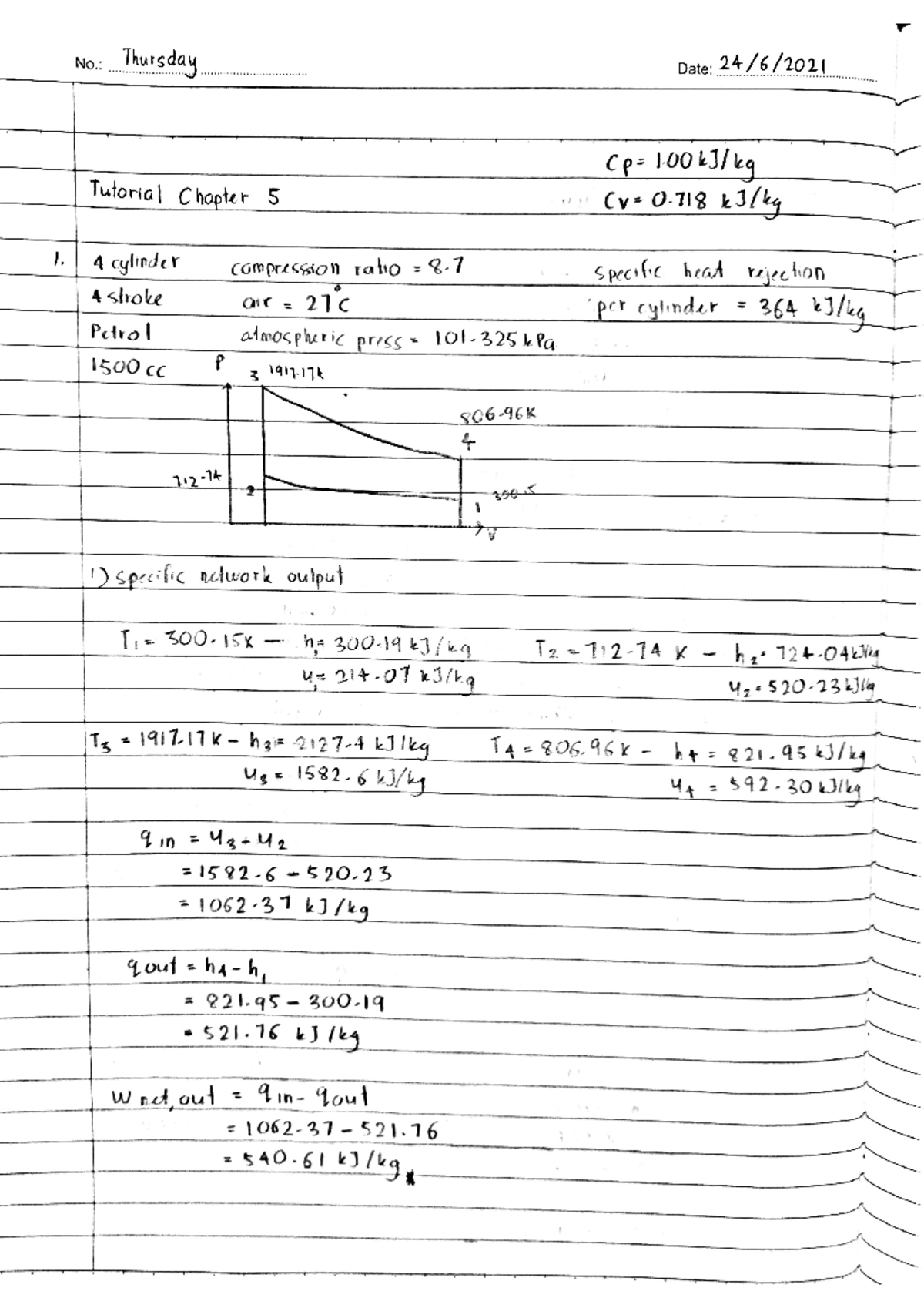 Tutorial Chapter 5 Thermodynamics Thermodynamic Uitm Studocu