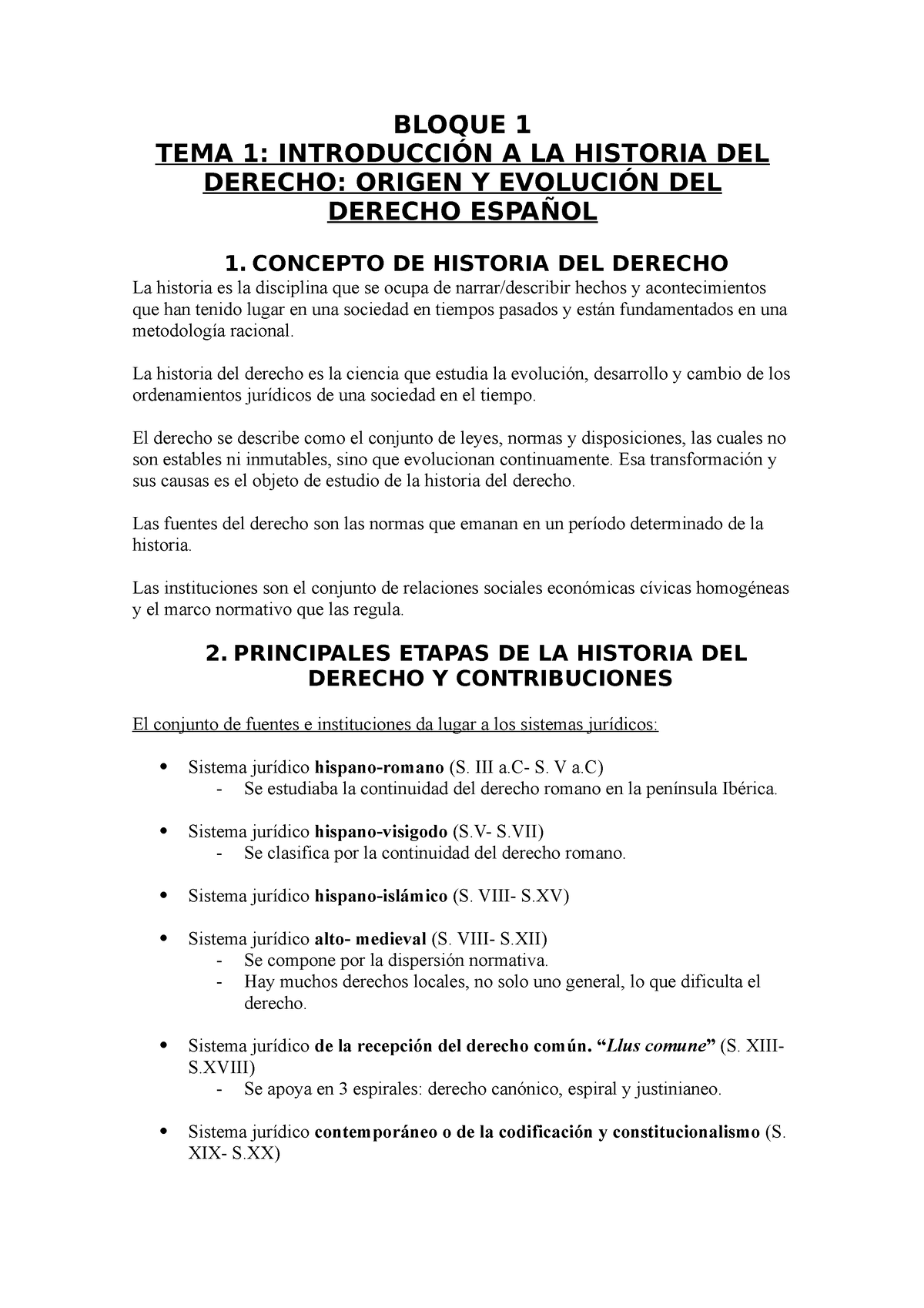 Tema 1 Tema 1 Historia Del Derecho Bloque 1 Tema 1 IntroducciÓn A