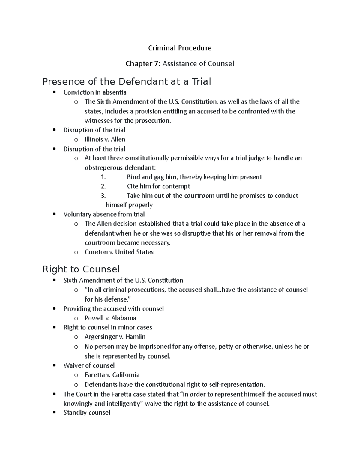 Chapter 7 Lecture Notes 7 Criminal Procedure Chapter 7 Assistance