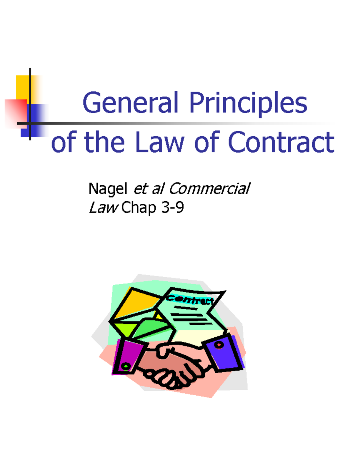 Su 0 Law Of Ctr Gen Prin General Principles Of The Law Of Contract