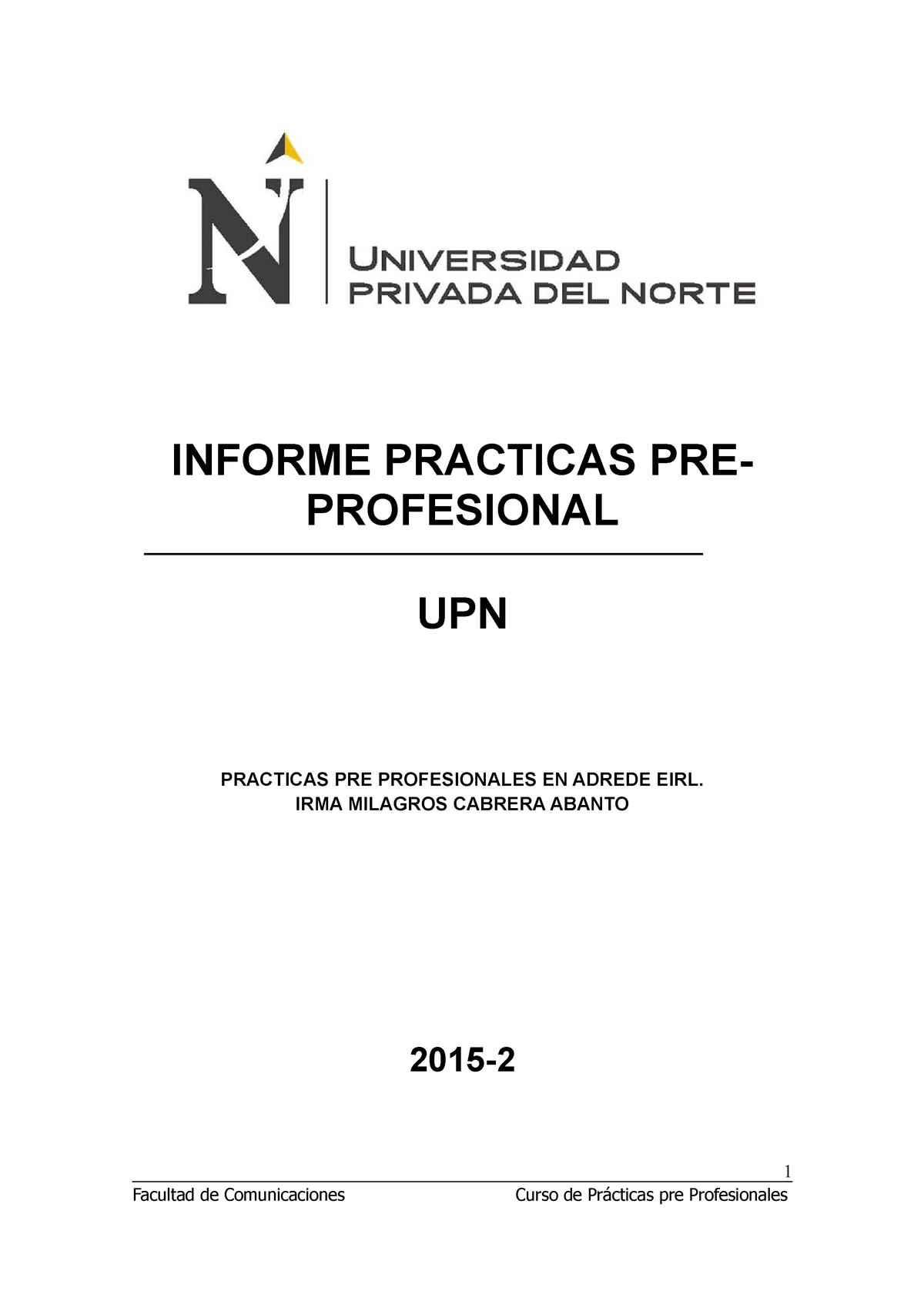 Ejemplo De Un Informe De Practicas Pre Profesionales Ejemplo Sencillo