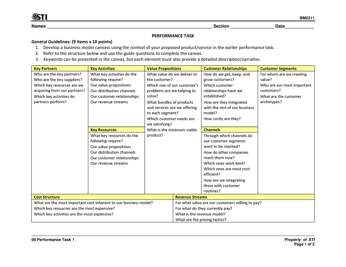 06 Performance Task 1 You Can Get New Ideas Here Bm Names Studocu