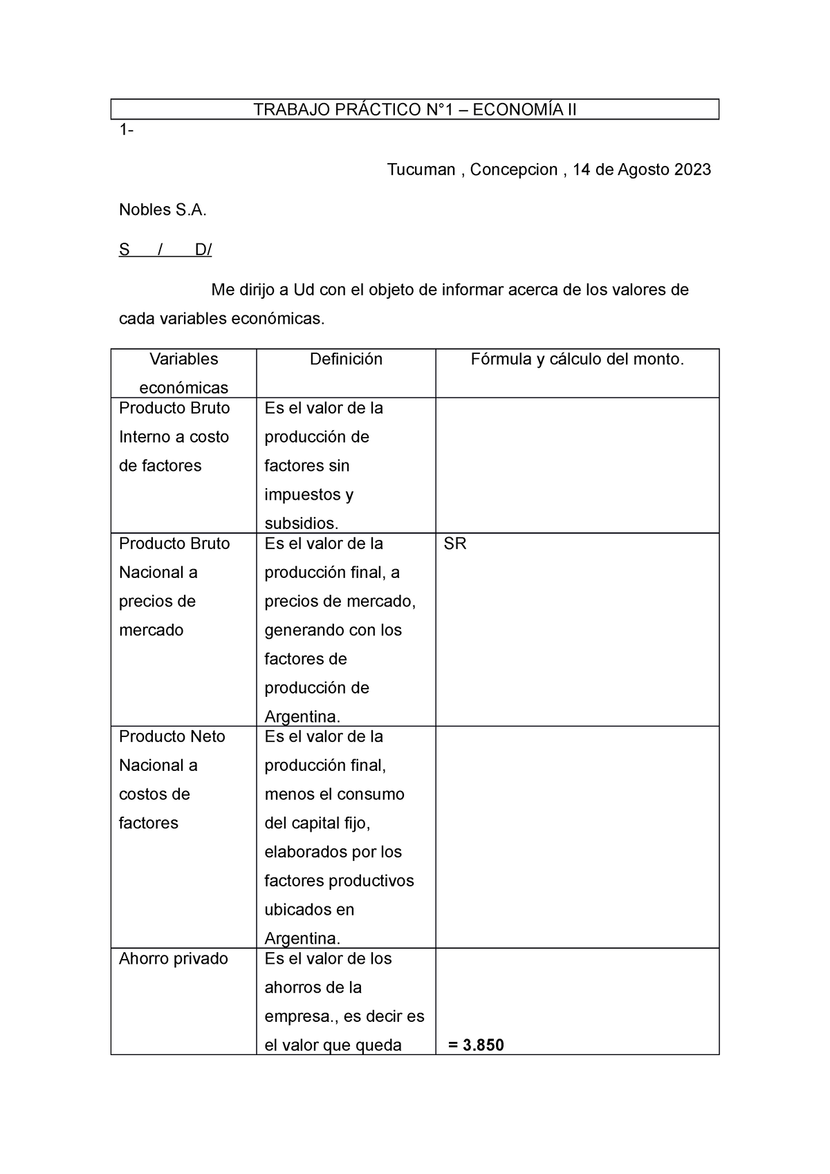 Trabajo Práctico N 1 Economia 2 Trabajo PrÁctico N°1 EconomÍa Ii 1