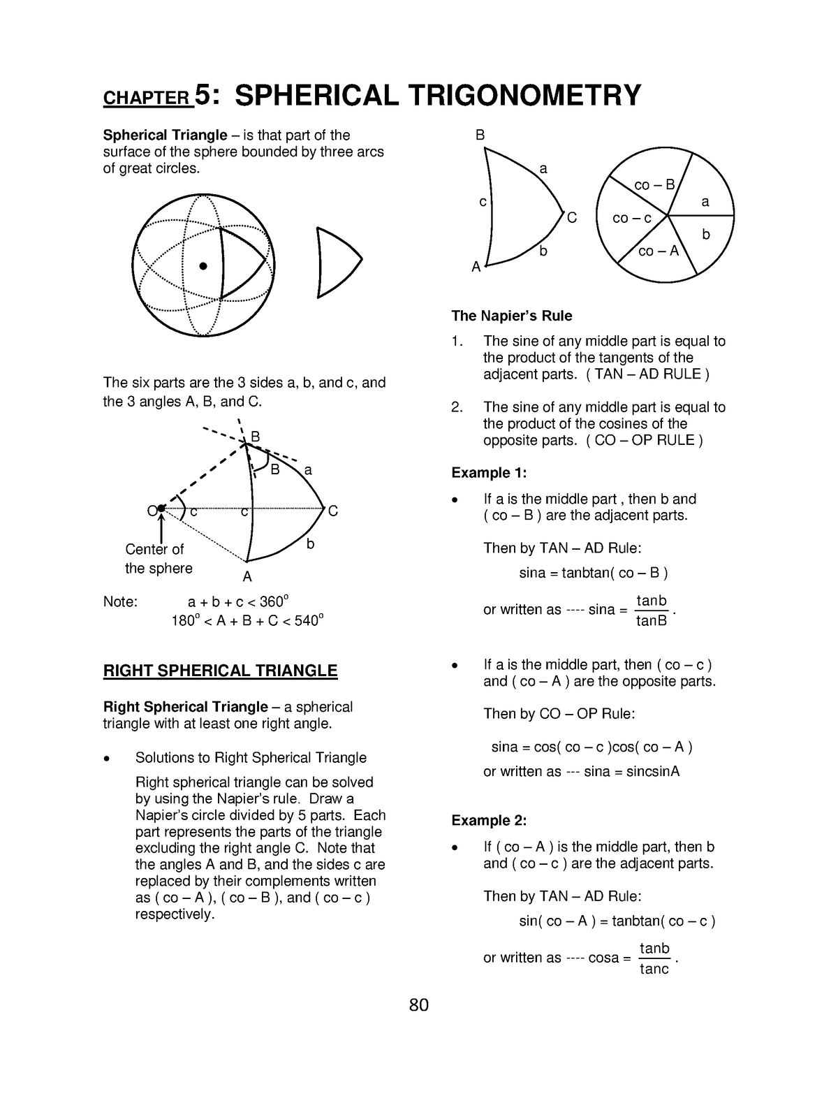 Spherical Trigonometry Chapter 5 Spherical Triangle Is That Part