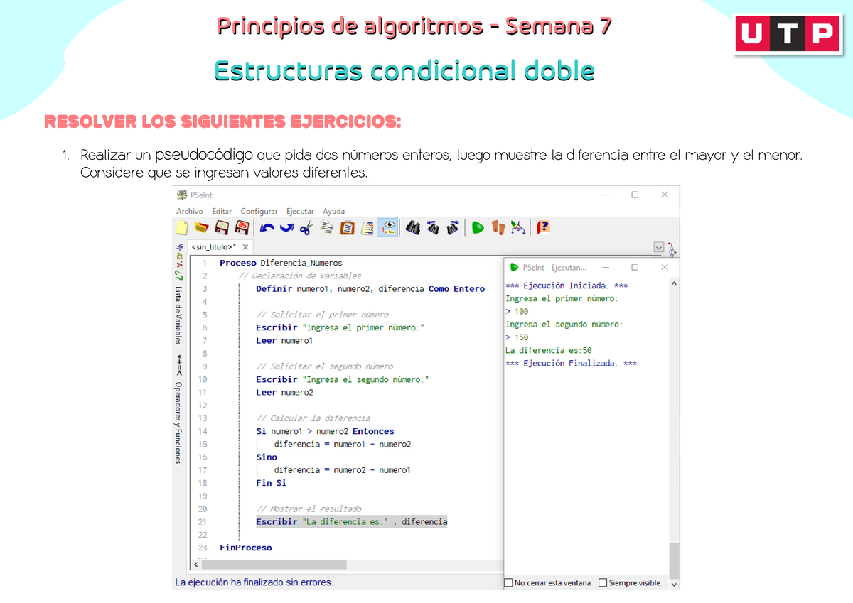 Semana 7 Algortimos Estructuras Condicional Doble Principios De