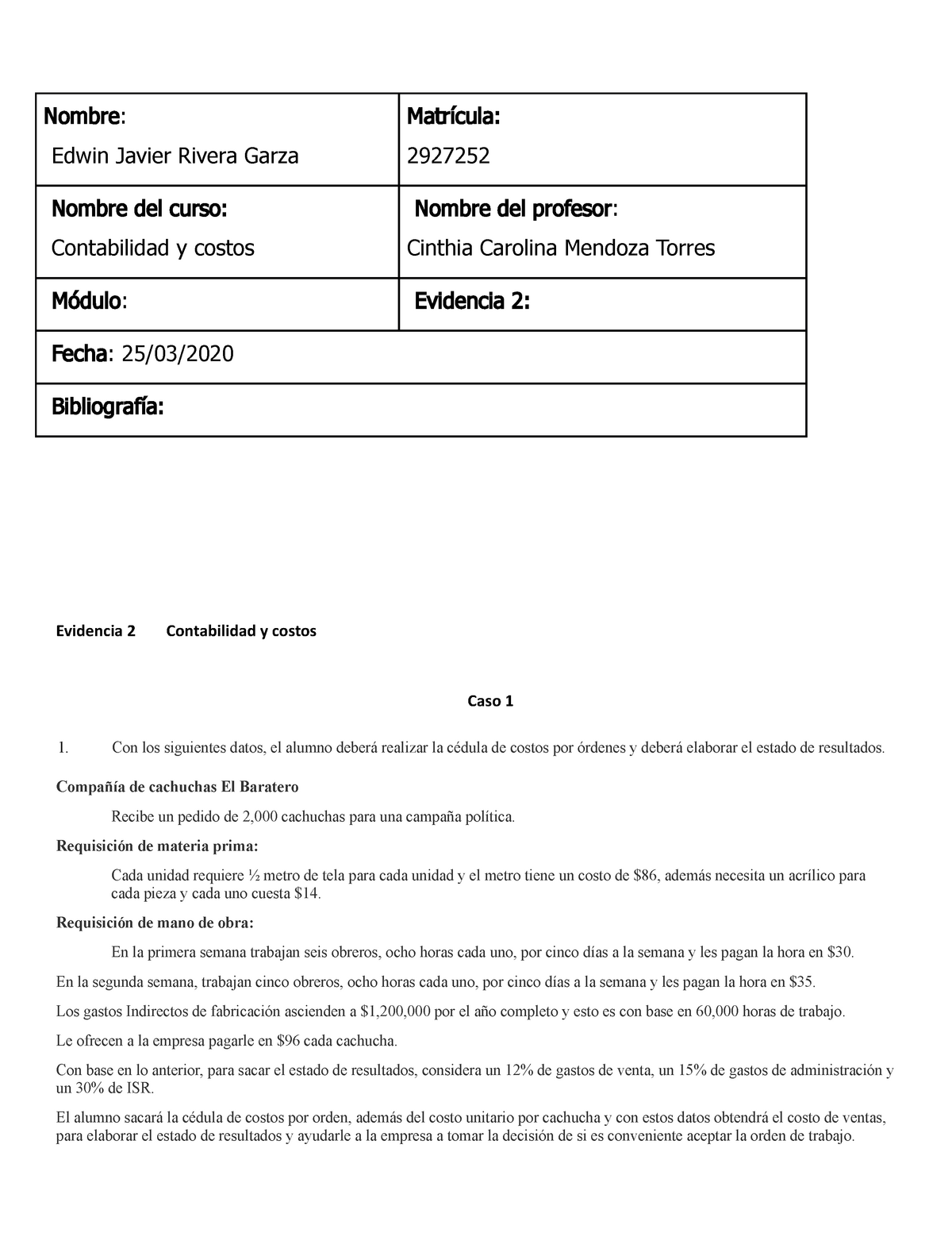 Evidencia 2 Contabilidad Y Costos Ejrg Evidencia 2 Contabilidad Y