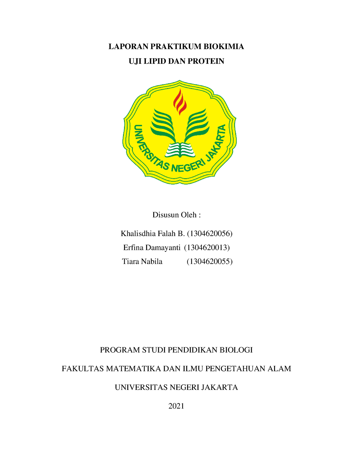 Laporan Praktikum Biokimia Uji Protein Dan Lipid Laporan Praktikum