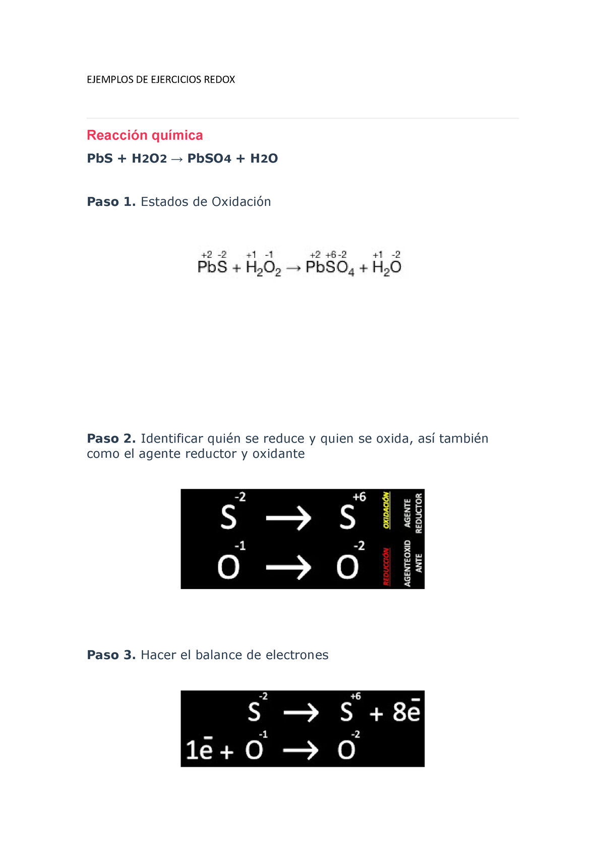 Balance Redox Ejercicios 1284516090 Ejemplos De Ejercicios Redox