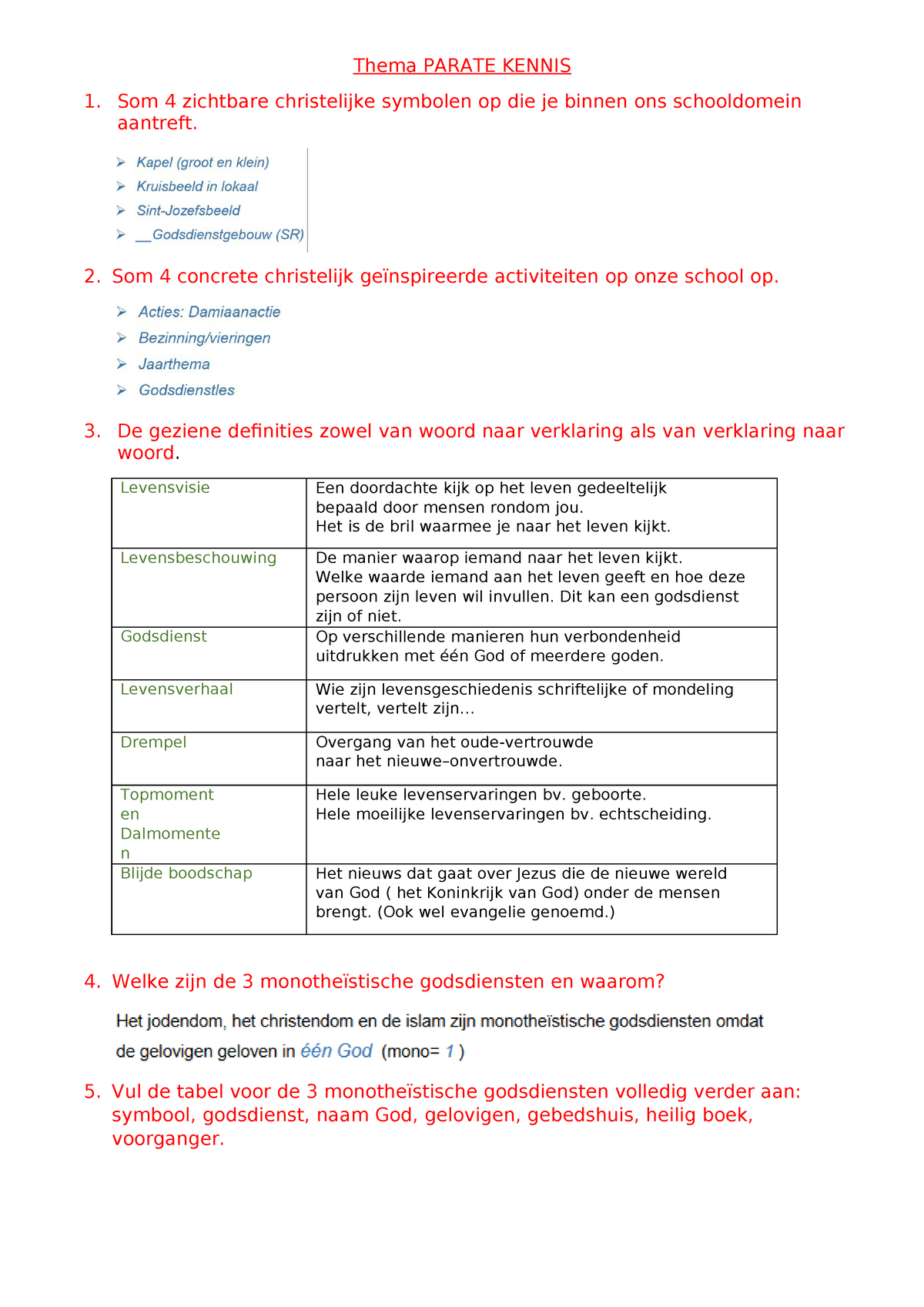 Samenvatting Eerste Trimester Thema Parate Kennis 1 Som 4 Zichtbare