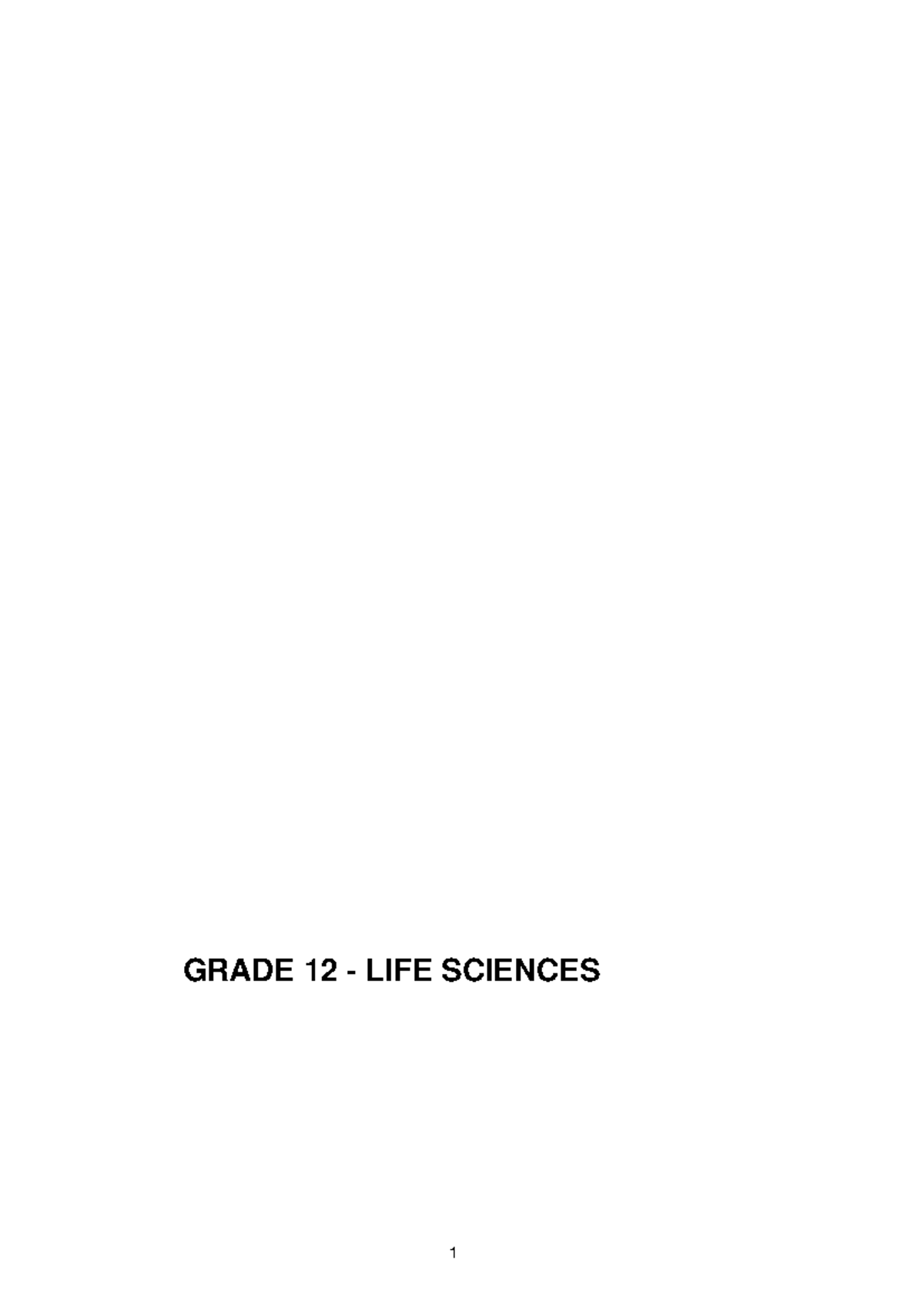 Grade 12 Life Sciences Notes Grade 12 Life Sciences Dna The