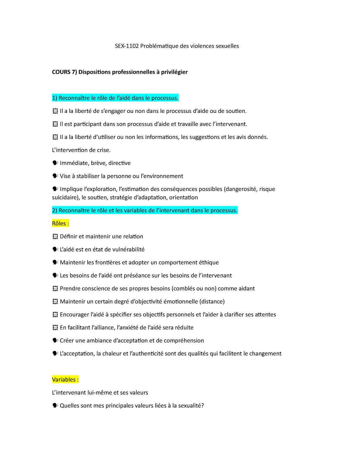 Sex 1102 Cours 7 Sex 1102 Problématique Des Violences Sexuelles Cours