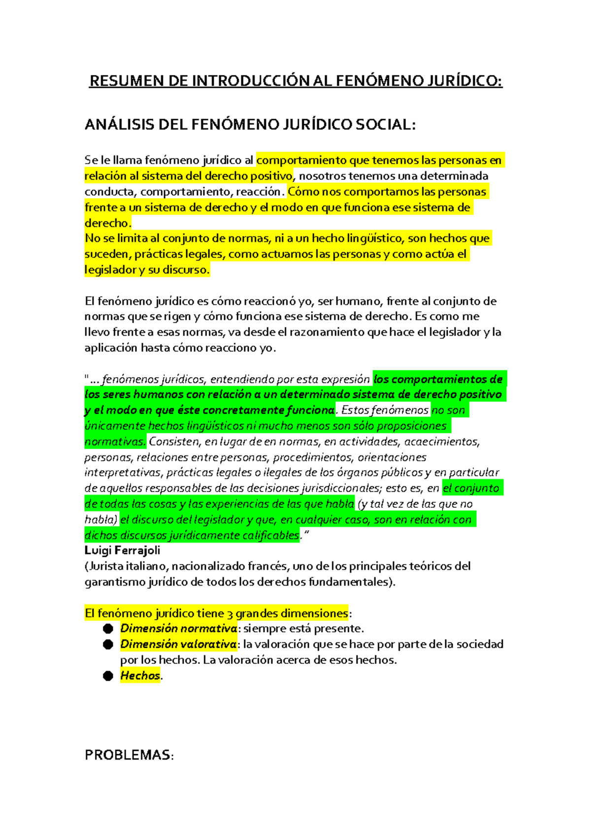 Resumen Completo Intro Fenómeno Jurídico Resumen De IntroducciÓn Al