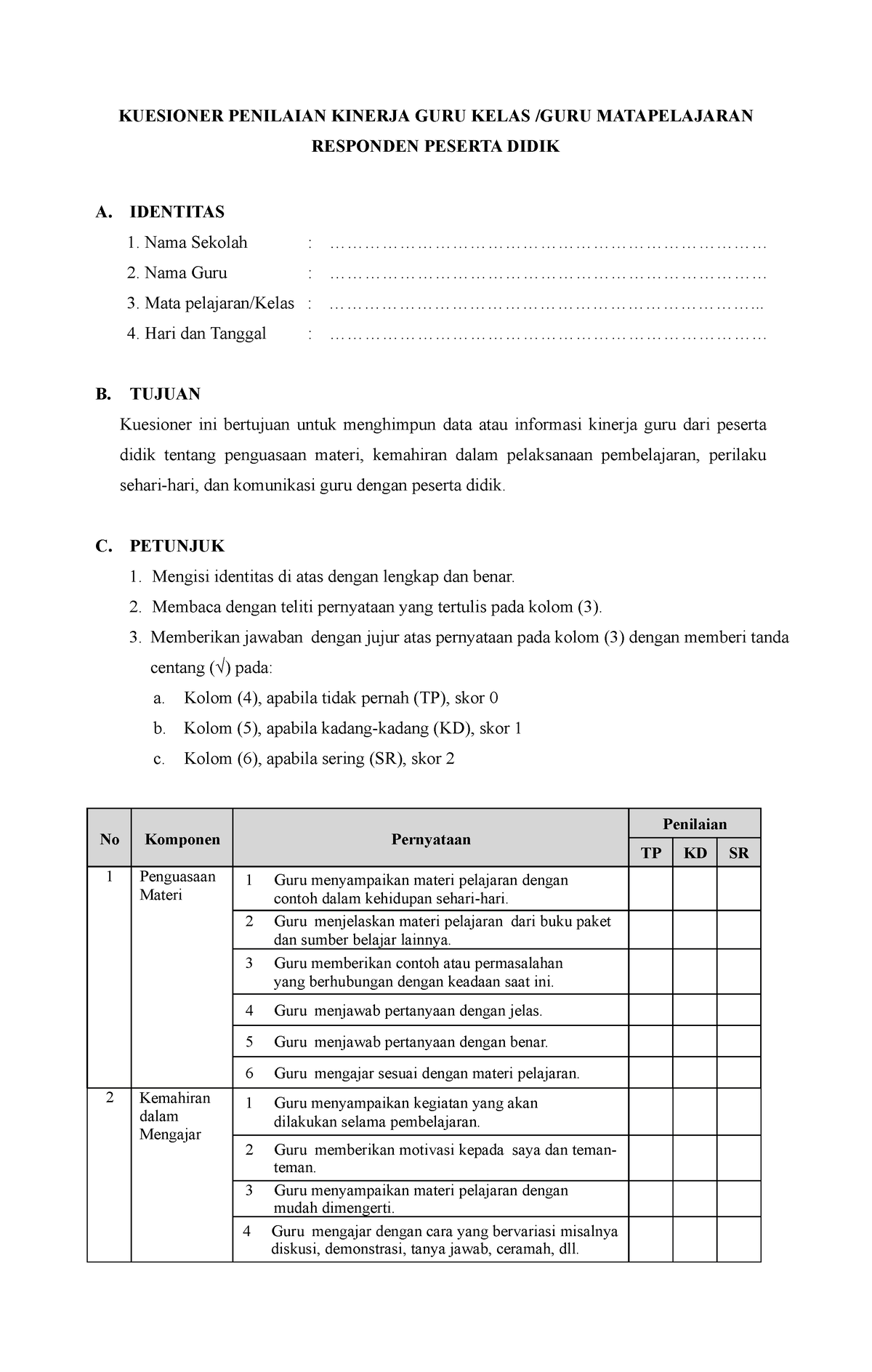 Laporan Evaluasi Diri Refleksi Umpan Balik Siswa Dan Penilaian Teman