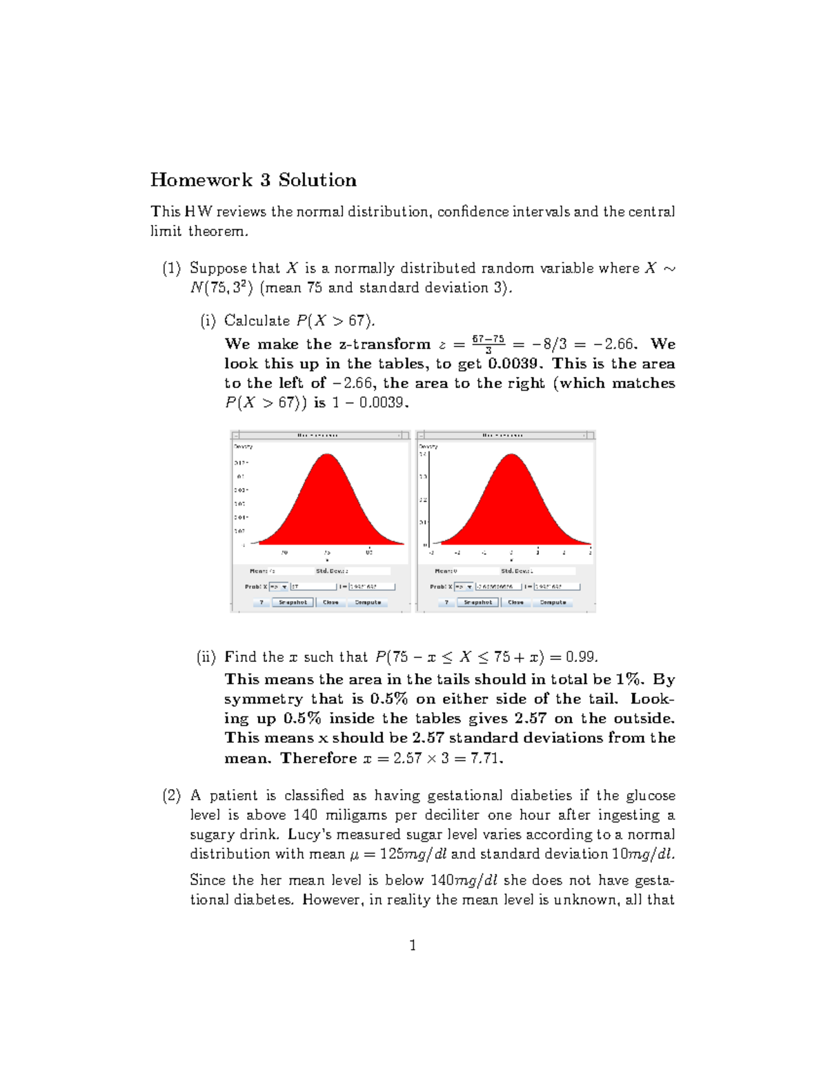 Solutions 3 651 Homework 3 Solution This Hw Reviews The Normal