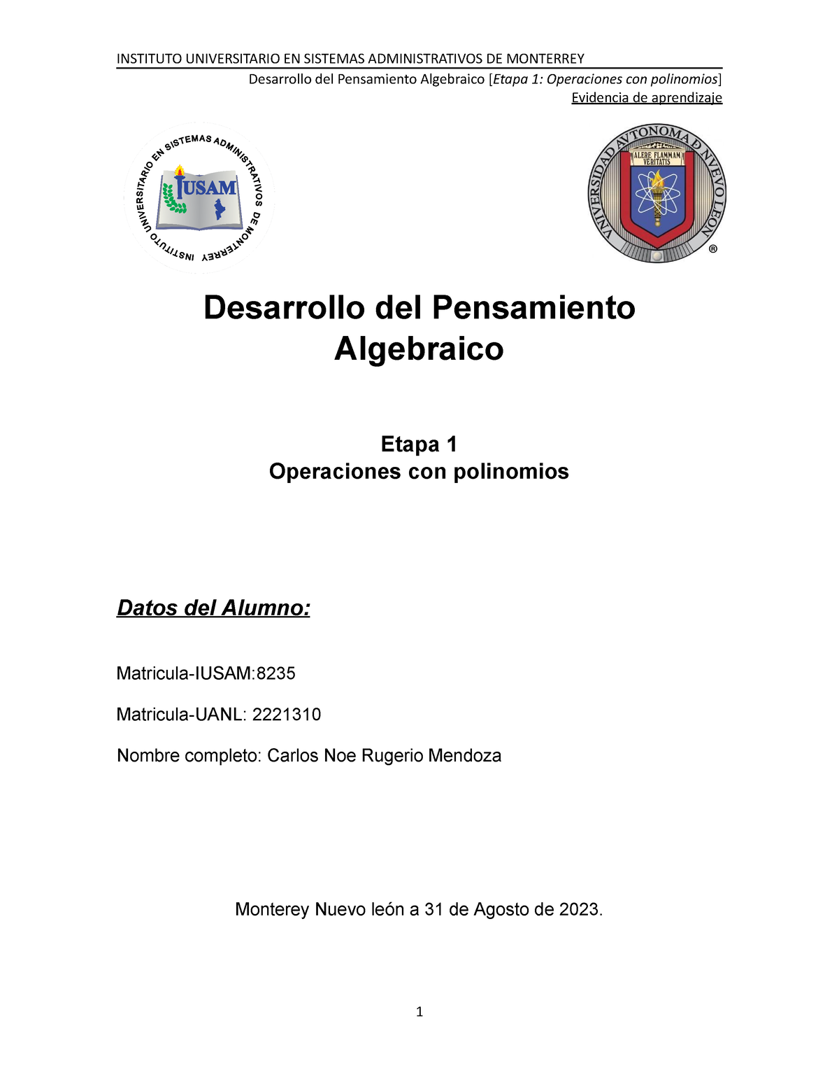 Dpa Etapa 1 Contestada 12 Desarrollo Del Pensamiento Algebraico