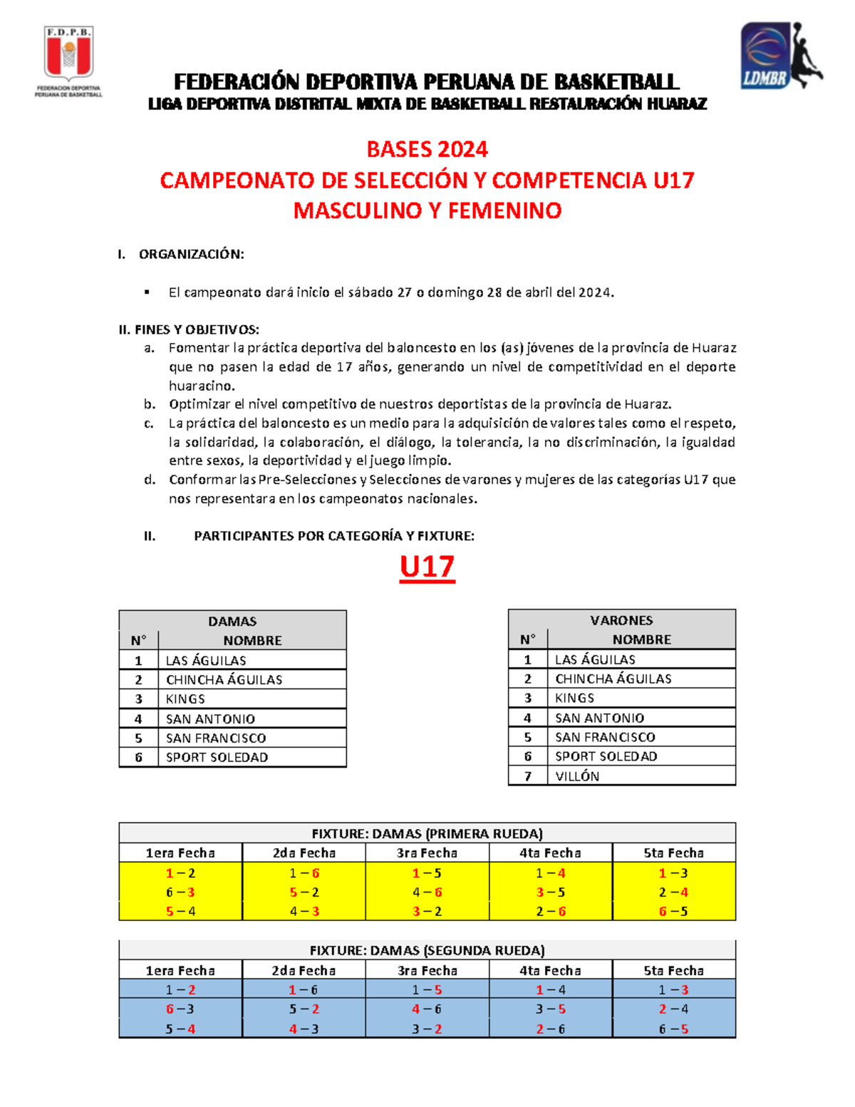 Bases De Sub 17 2024 Ffjghgt FederaciÓn Deportiva Peruana De