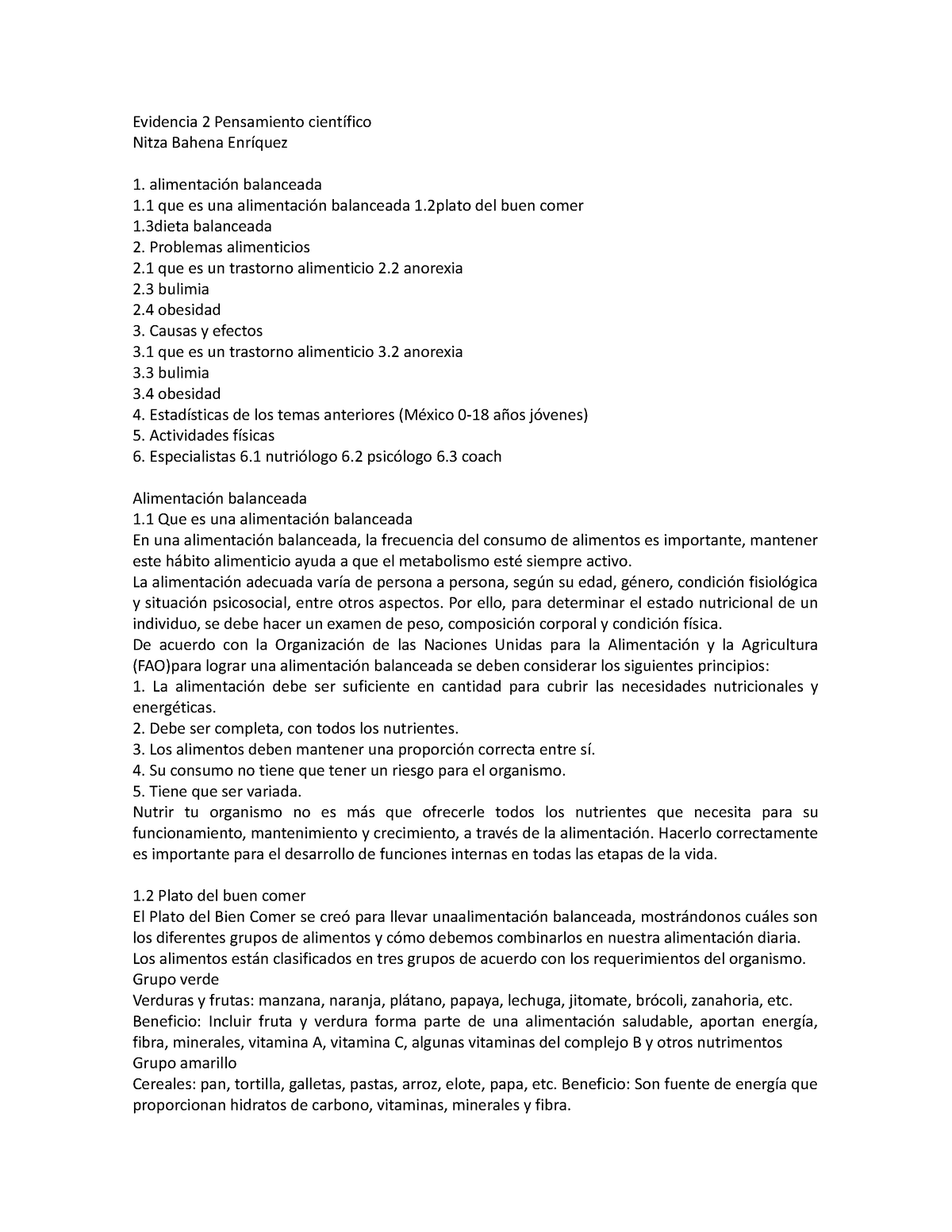 Evidencia 2 Pensamiento Cientifico Evidencia 2 Pensamiento Científico