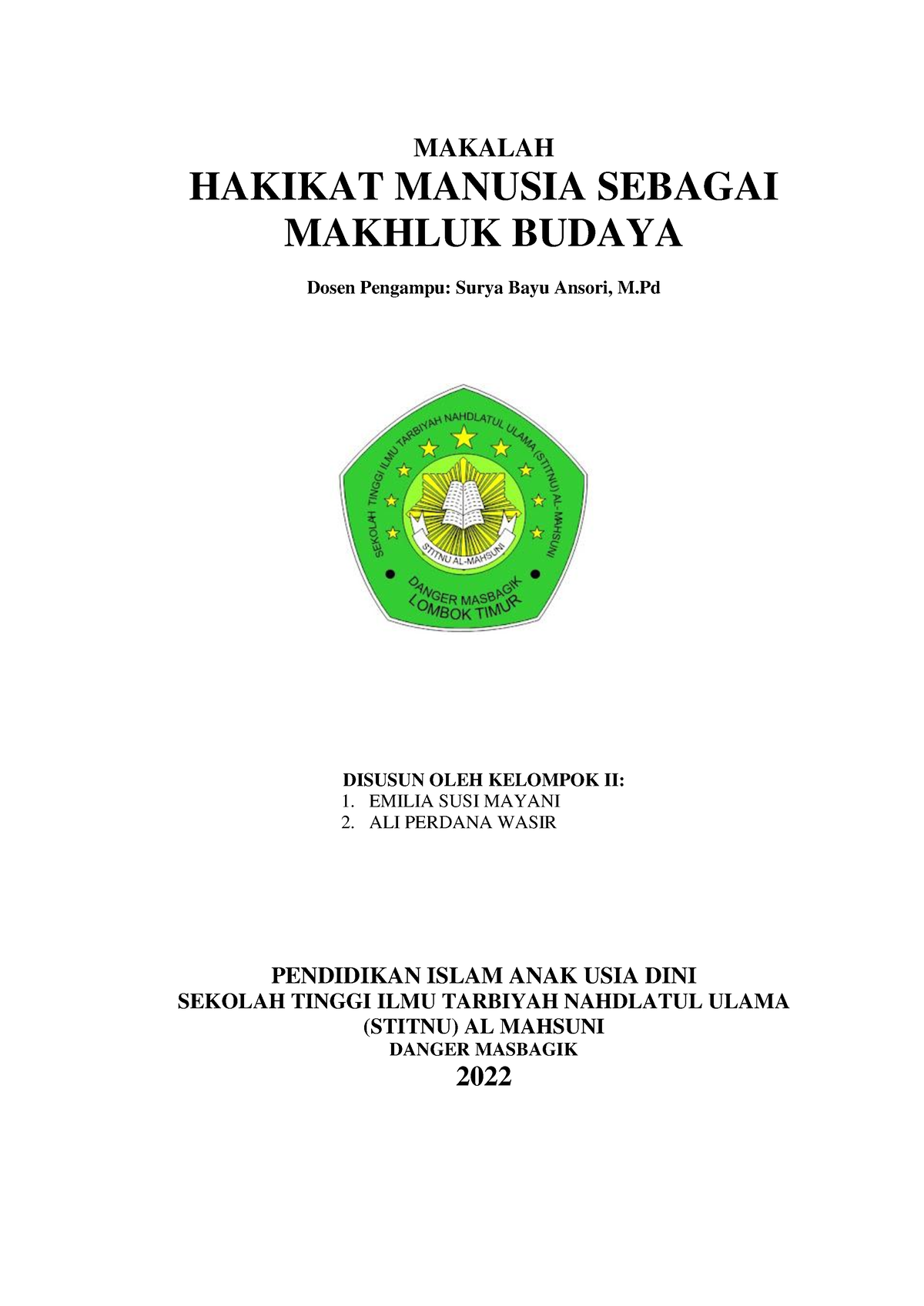 Hakikat Manusia Sebagai Makhluk Budaya Makalah Hakikat Manusia