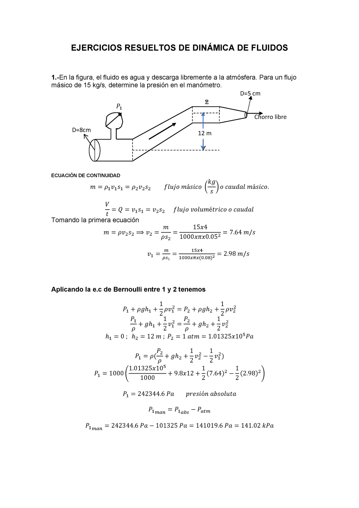 21 Ejercicios Resueltos De Dinámica De Fluidos Ejercicios Resueltos