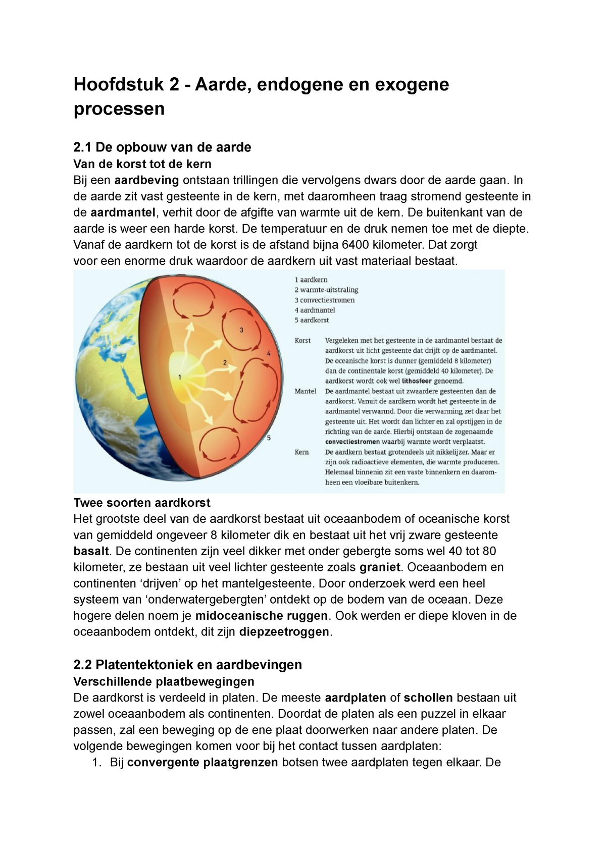 Samenvatting Aardrijkskunde Havo 5 Hoofdstuk 2 Hoofdstuk 2 Aarde