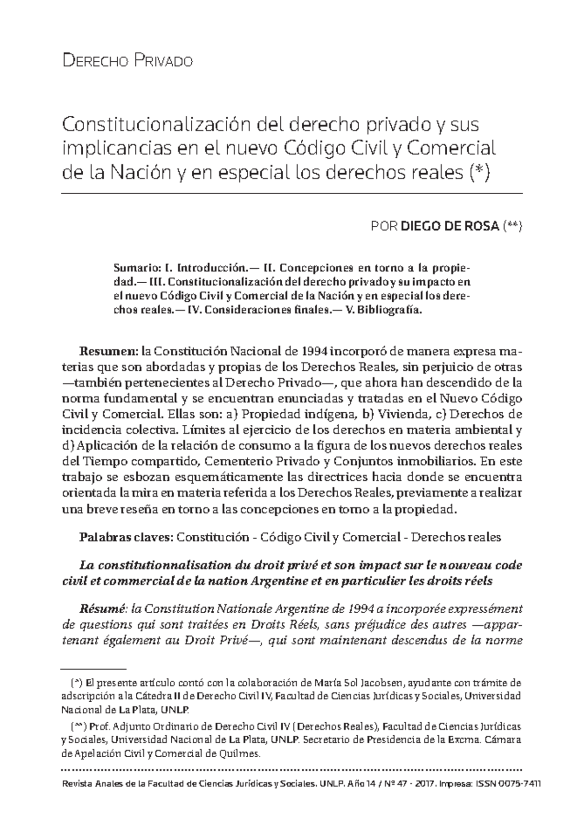 ConstitucionalizaciÓn Del Derecho Privado Revista Anales De La