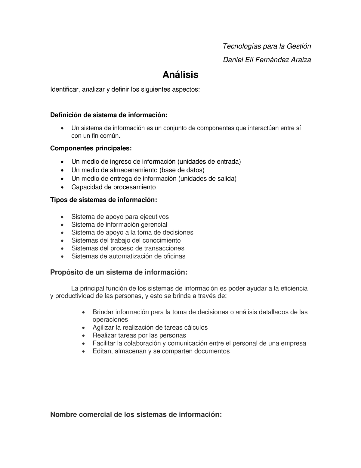 A1 Tec Para La Gestion Tecnologías Para La Gestión Daniel Elí