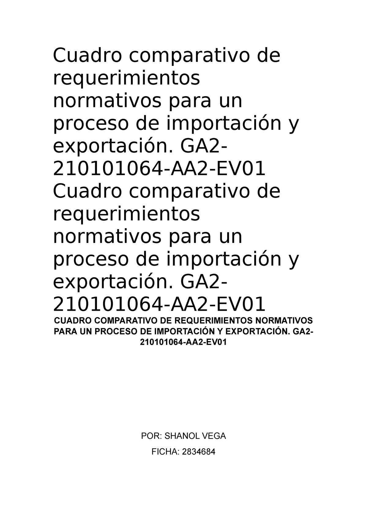 Cuadro Comparativo De Requerimientos Normativos Cuadro Comparativo De