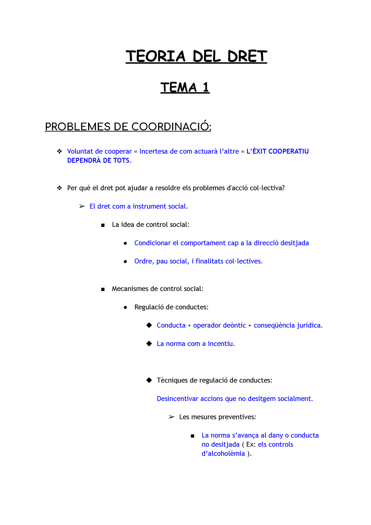 Apunts Teoria Del Dret Teoria Del Dret Tema 1 Problemes De