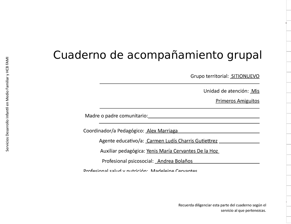 Cuaderno Ejemplo Acompañamiento Grupal Cuaderno De Acompañamiento