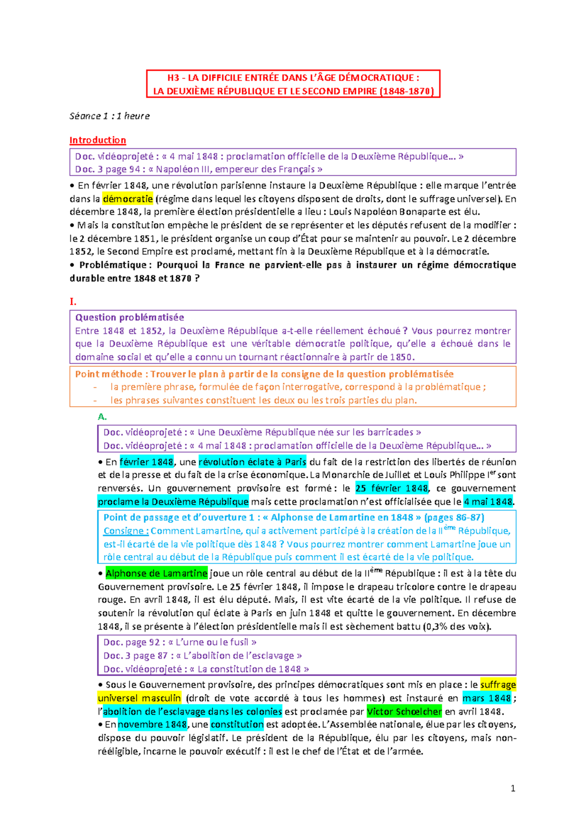 Cours Eleves Age Democratique H3 La Difficile EntrÉe Dans L