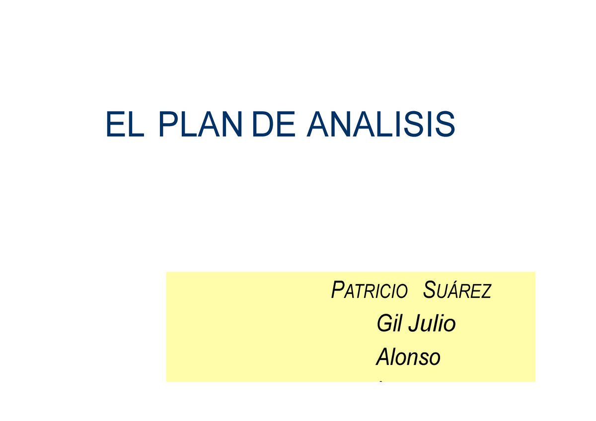 5 Plan Analisis Tarea Termianda El Plan De Analisis Patricio SuÁrez