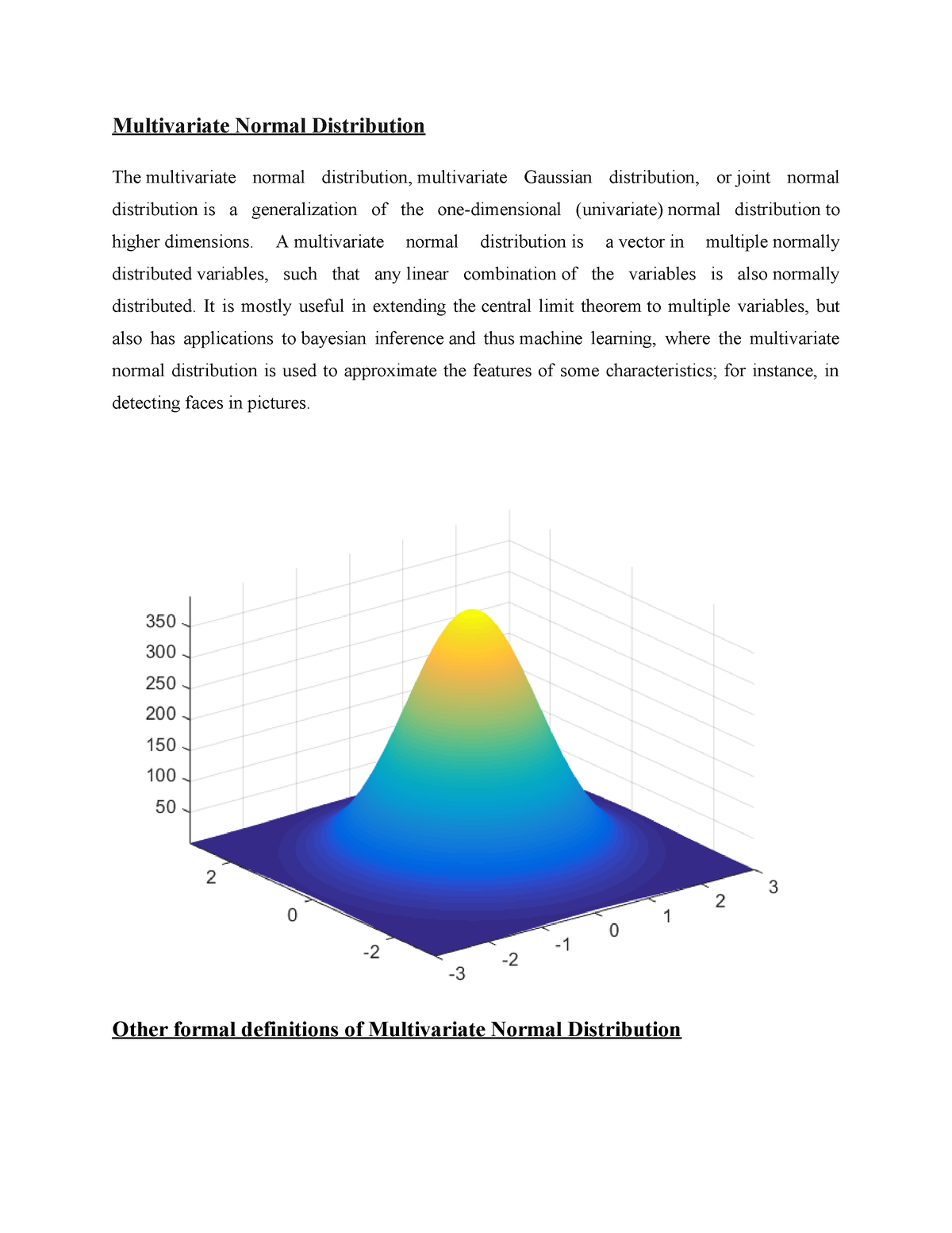 Multivariate Normal Distribution Statistical Inference Umt Studocu