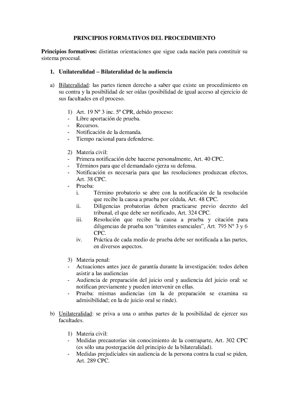 Principios Formativos Del Procedimiento Principios Formativos Del