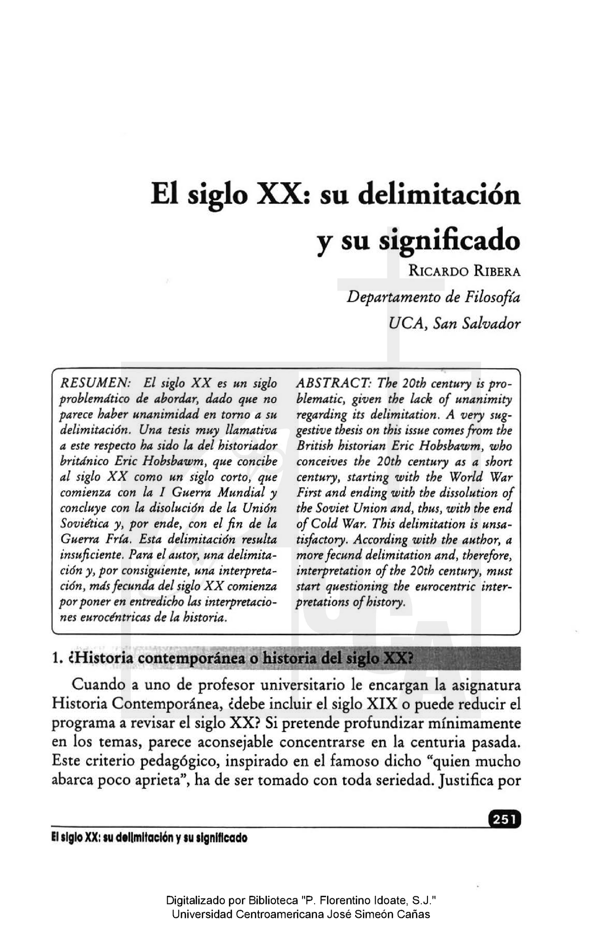 Dialnet El Siglo Xx 6521178 El Siglo Xx Su Delimitación Y Su