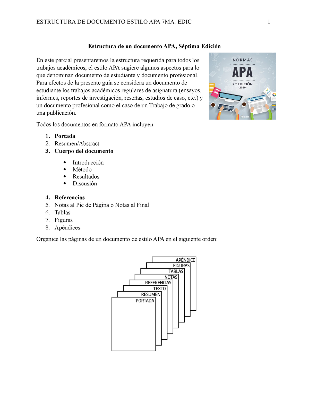 Inf Q1p1 Estructura De Un Documento Apa Estructura De Un Documento