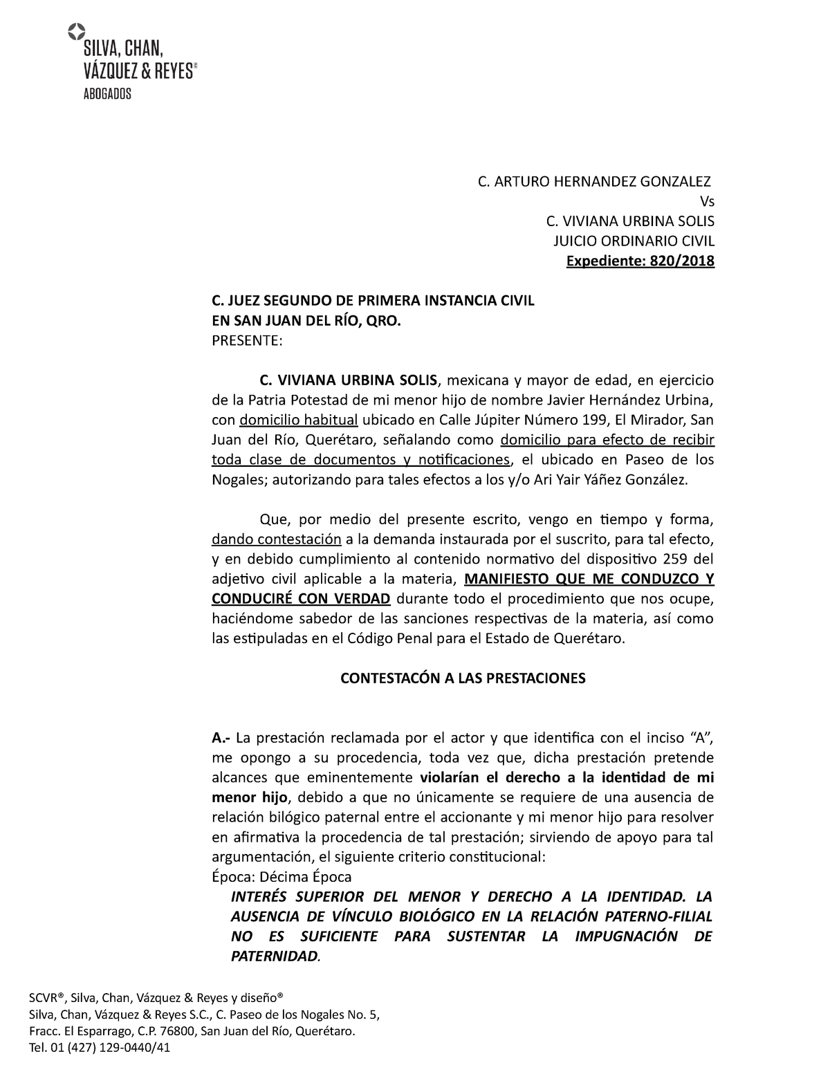 Modelo De Escrito Inicial De Demanda De Alimentos C E