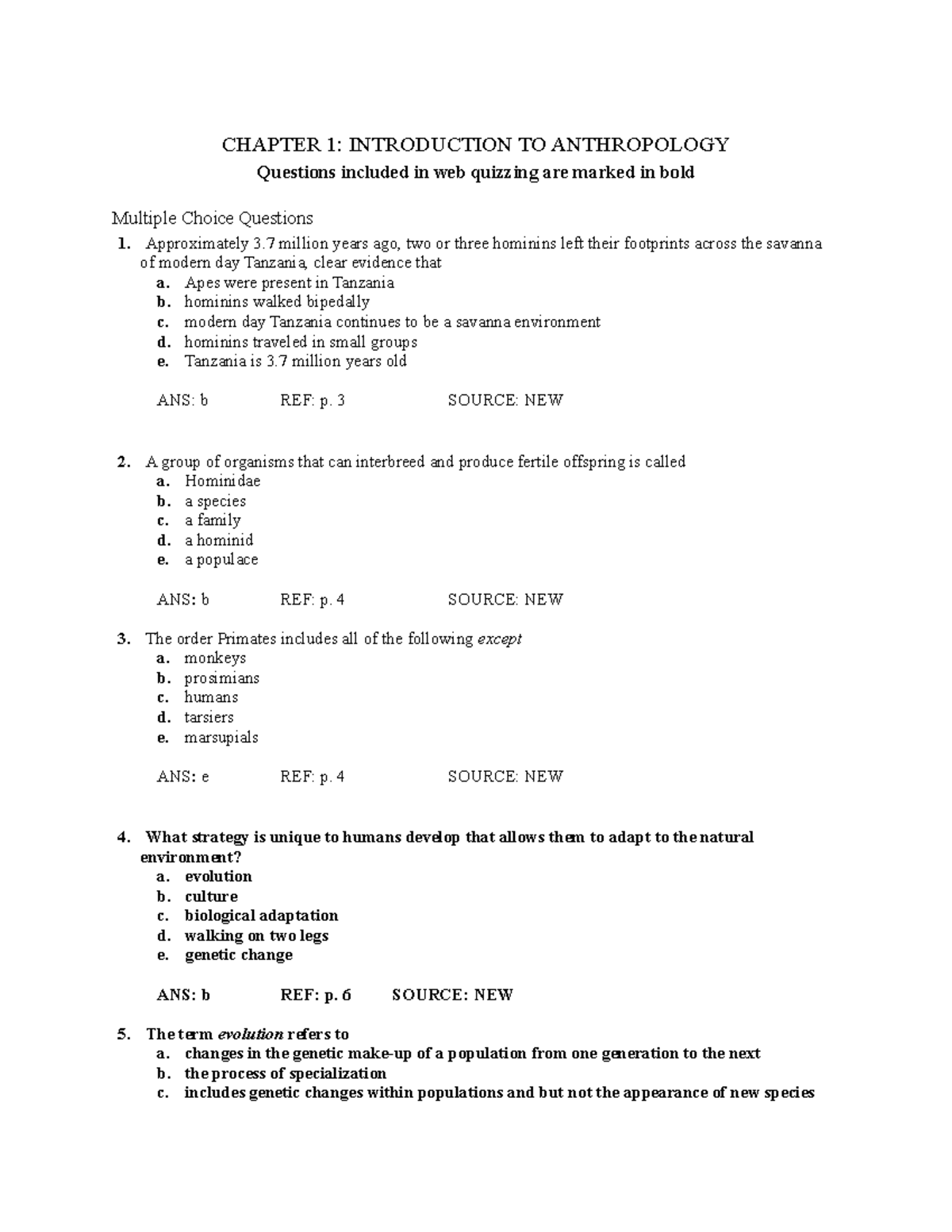 Exam Test 2018 Questions And Answers Chapter 1 Introduction To