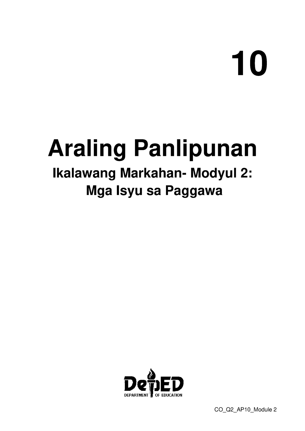 Ap10 Q4 Mod2 Vnhf Araling Panlipunan Ikaapat Na Marka