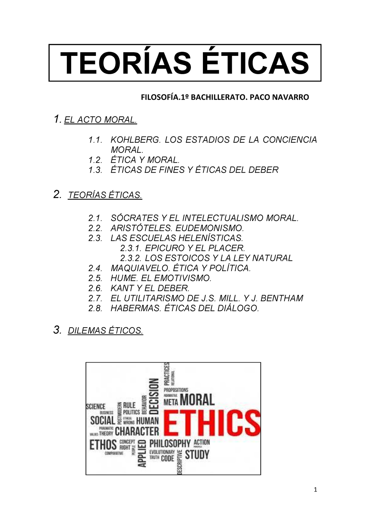 Ap Def Teorías Éticas TeorÍas Éticas FilosofÍaº Bachillerato Paco