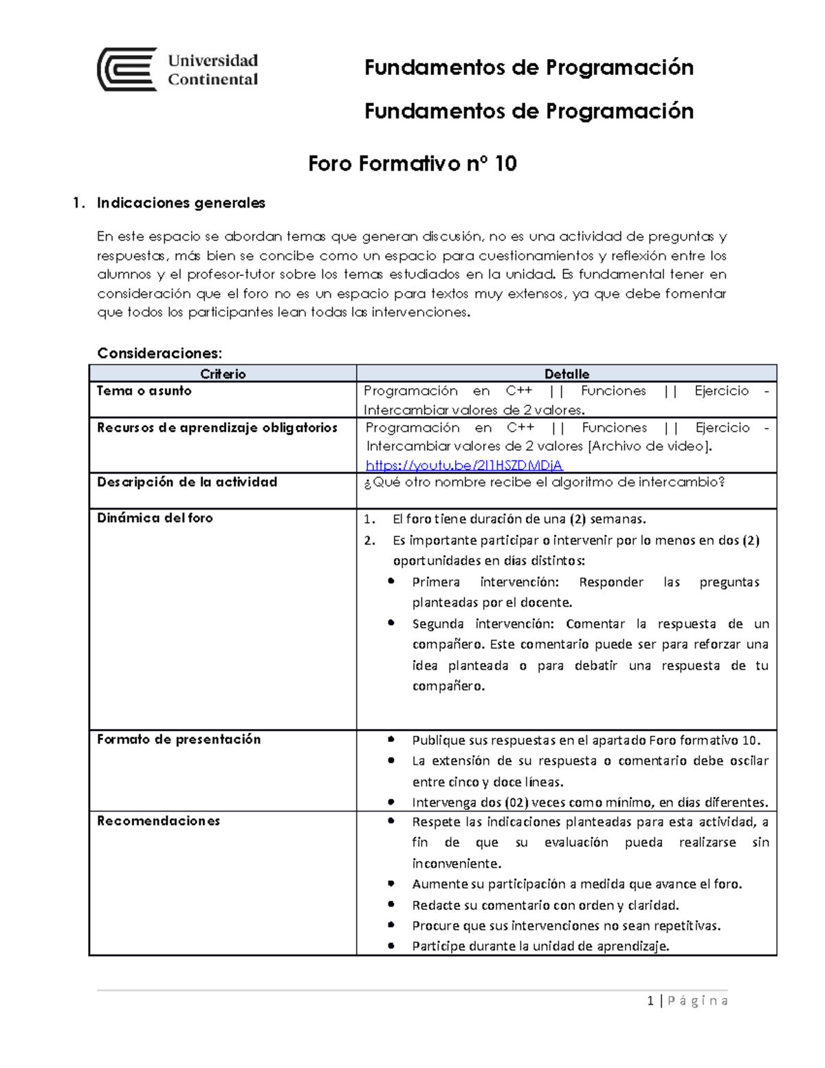 Formato Foro Formativo Semana 10 Crm1 Foro Formativo Nº 10 1