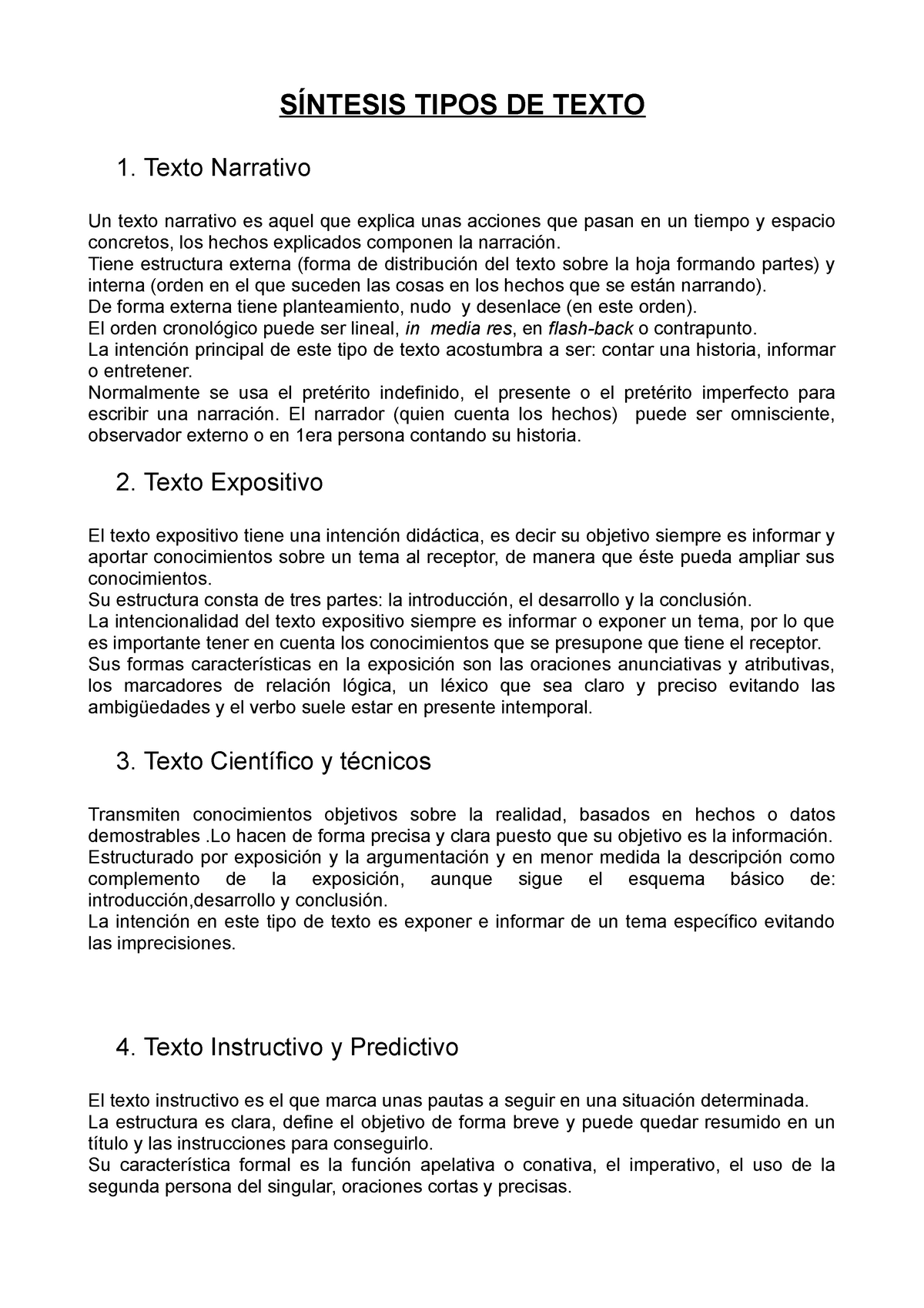 Síntesis Tipos De Texto SÍntesis Tipos De Texto 1 Texto Narrativo Un