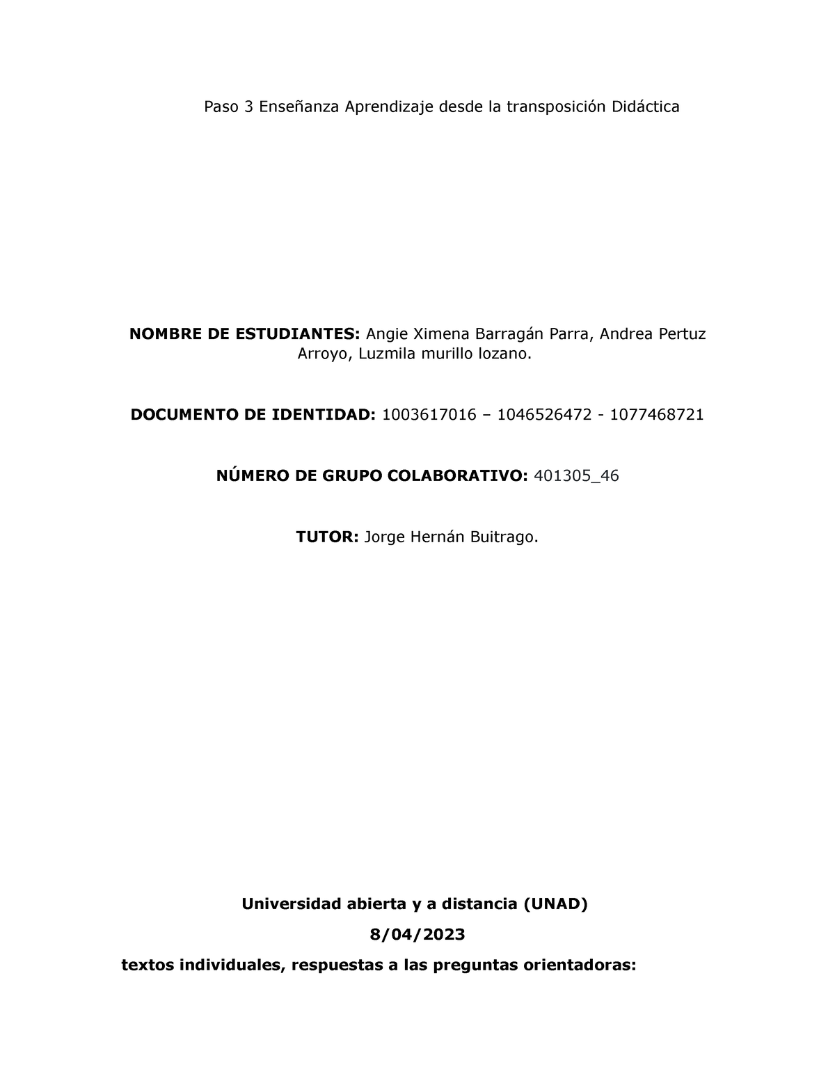 Paso 3 Enseñanza Aprendizaje Desde La Transposición Didáctica Paso 3