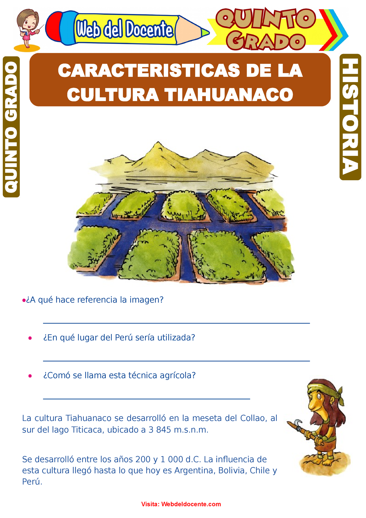 Caracteristicas De La Cultura Tiahuanaco Para Quinto Grado De Primaria