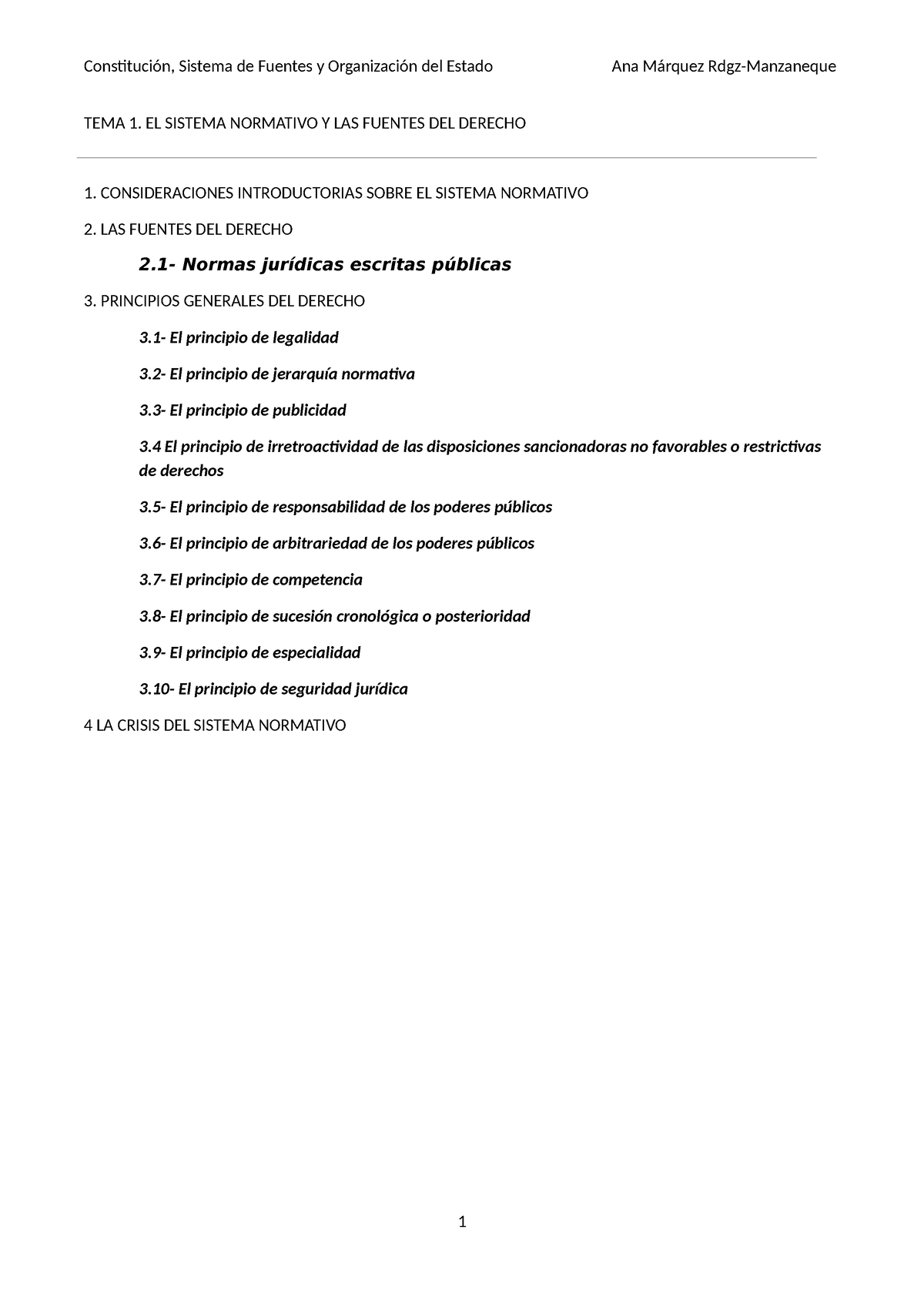 Tema 1 Constitucional Tema 1 El Sistema Normativo Y Las Fuentes Del