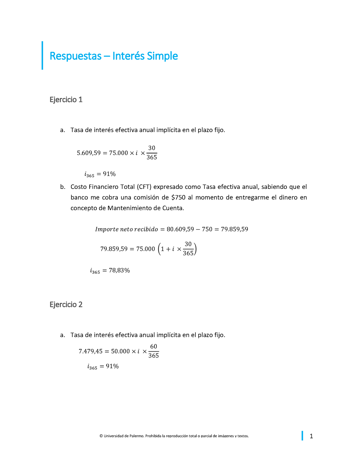 Respuestas Interes Simple M1 Respuestas Interés Simple Ejercicio