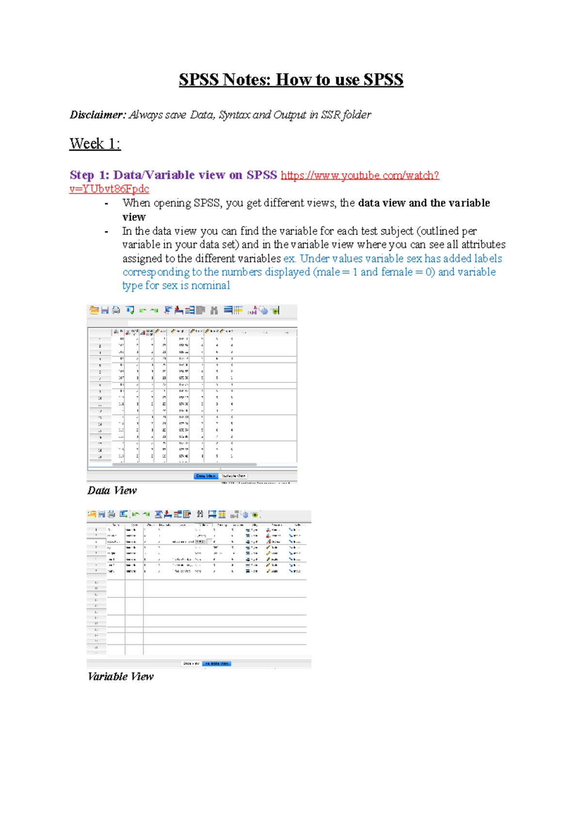 Spss Notes Under Values Variable Sex Has Added Labels Corresponding