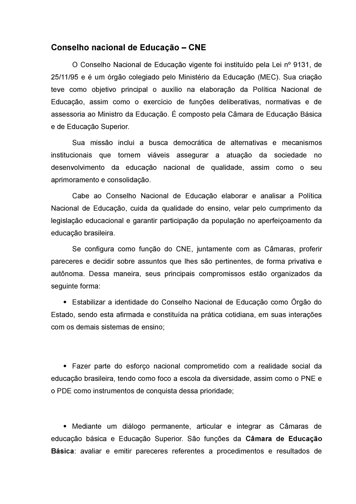 Conselho Nacional De Educação Conselho Nacional De Cne O Conselho