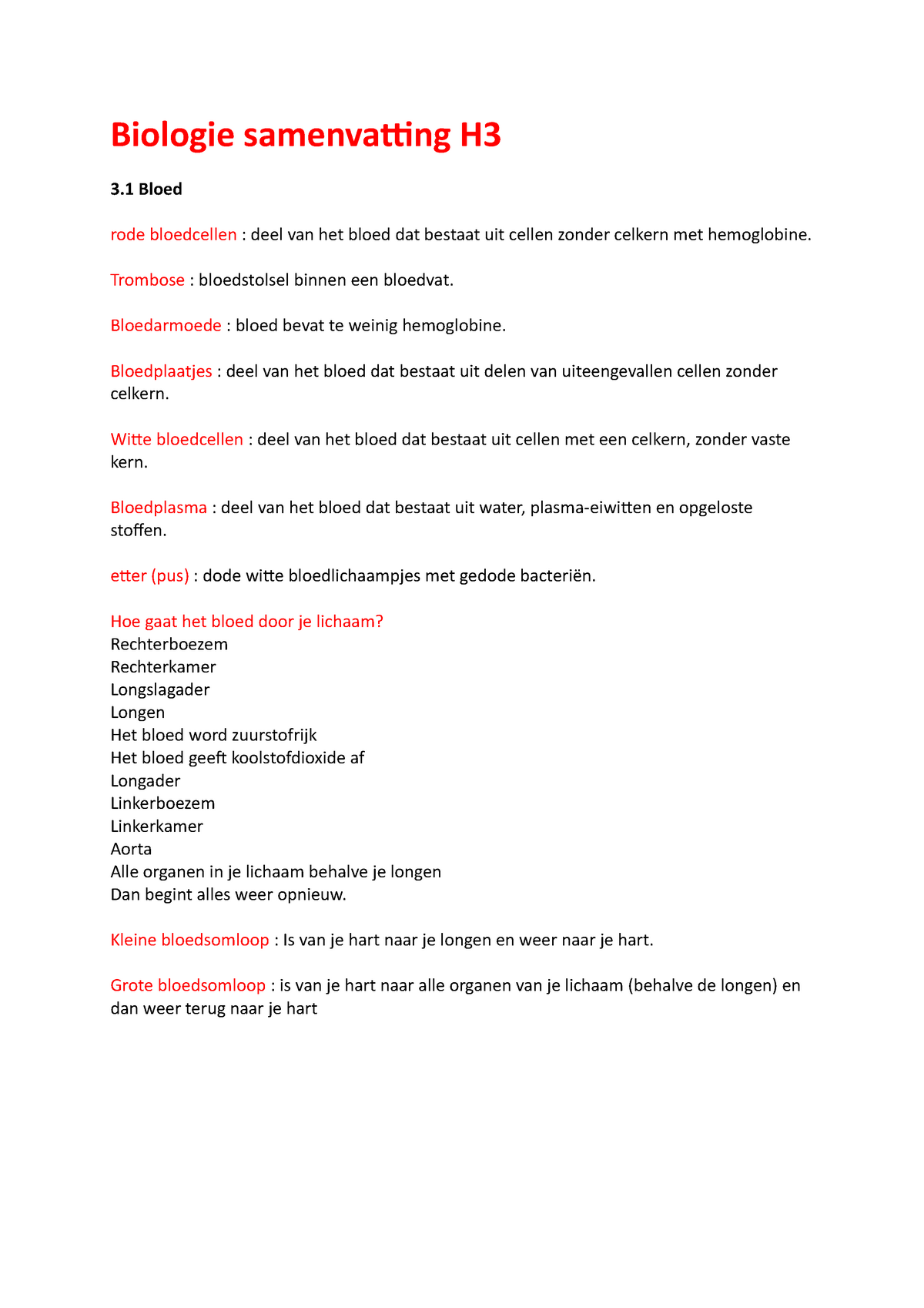 Biologie Samenvatting Hoofdstuk 3 Vwo 4 Nectar Biologie Samenvatting